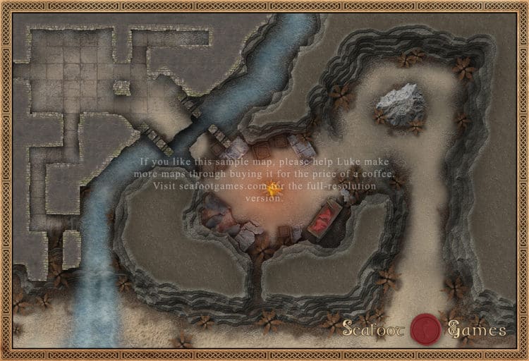 Giant's Cave 30x20 DnD Battlemap • Seafoot Games