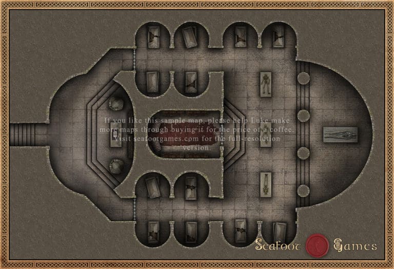 Graveyard Crypt 30x20 DnD Battlemap • Seafoot Games