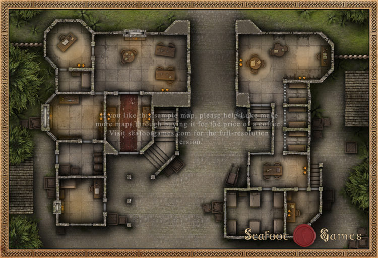 30x20 D&D Battlemap - Village Gatehouse • Seafoot Games