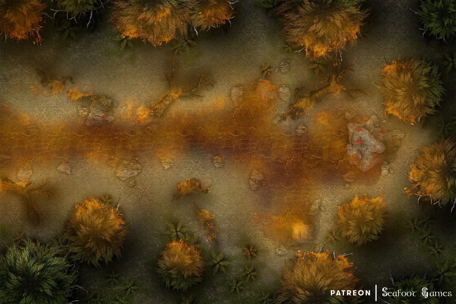 Free TTRPG Battlemap - Crashed Prison of Arcarix • Seafoot Games