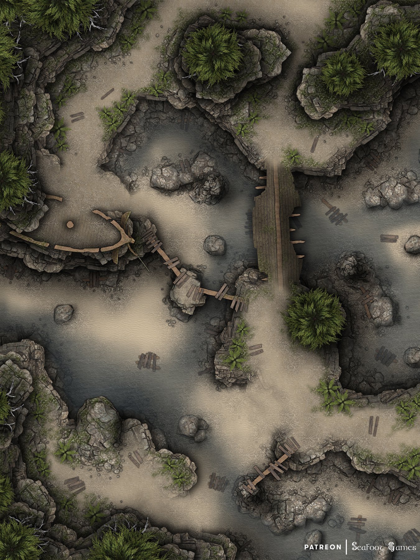 Free TTRPG Battlemap – Sirens Cove • Seafoot Games