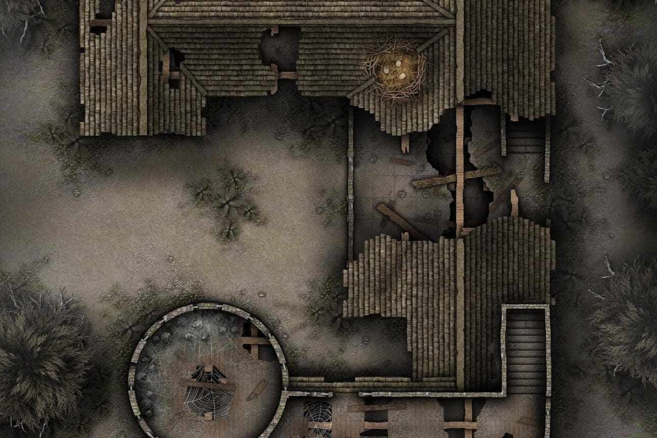 Free Multi-Level D&D Battlemap – Haunted Orphanage • Seafoot Games