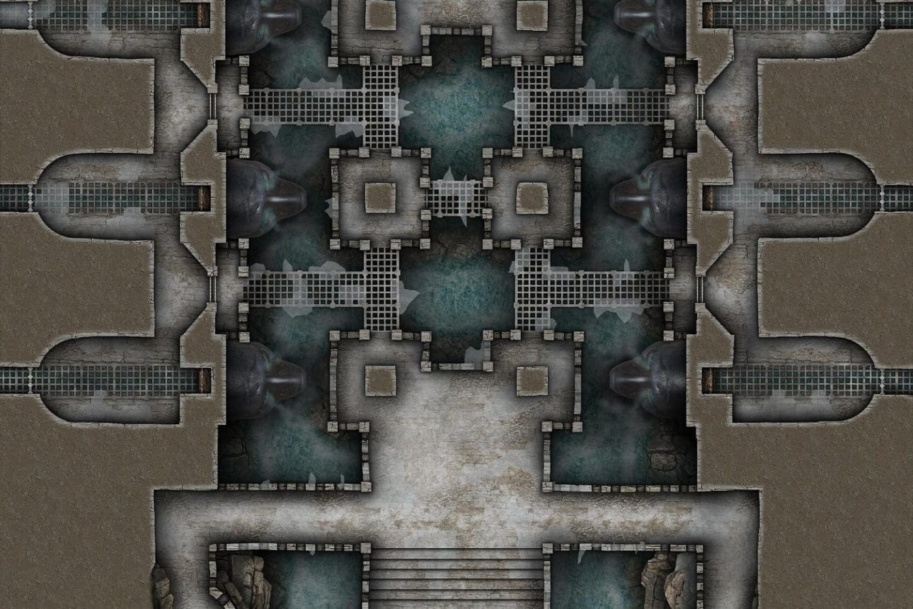 Free TTRPG Battlemap – Temple of the Frozen Heart • Seafoot Games