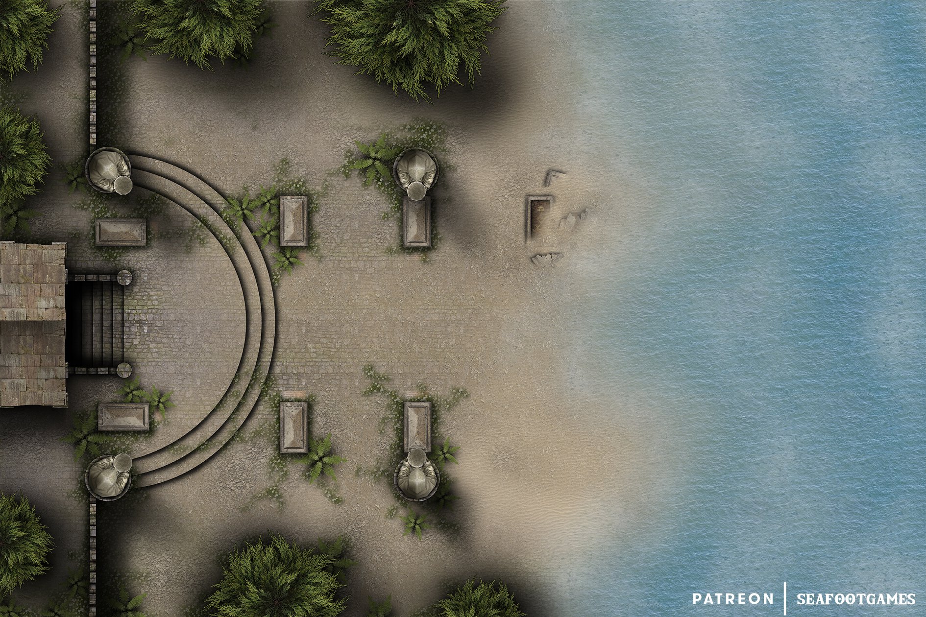 Free TTRPG Battlemap – Olek's Vault • Seafoot Games