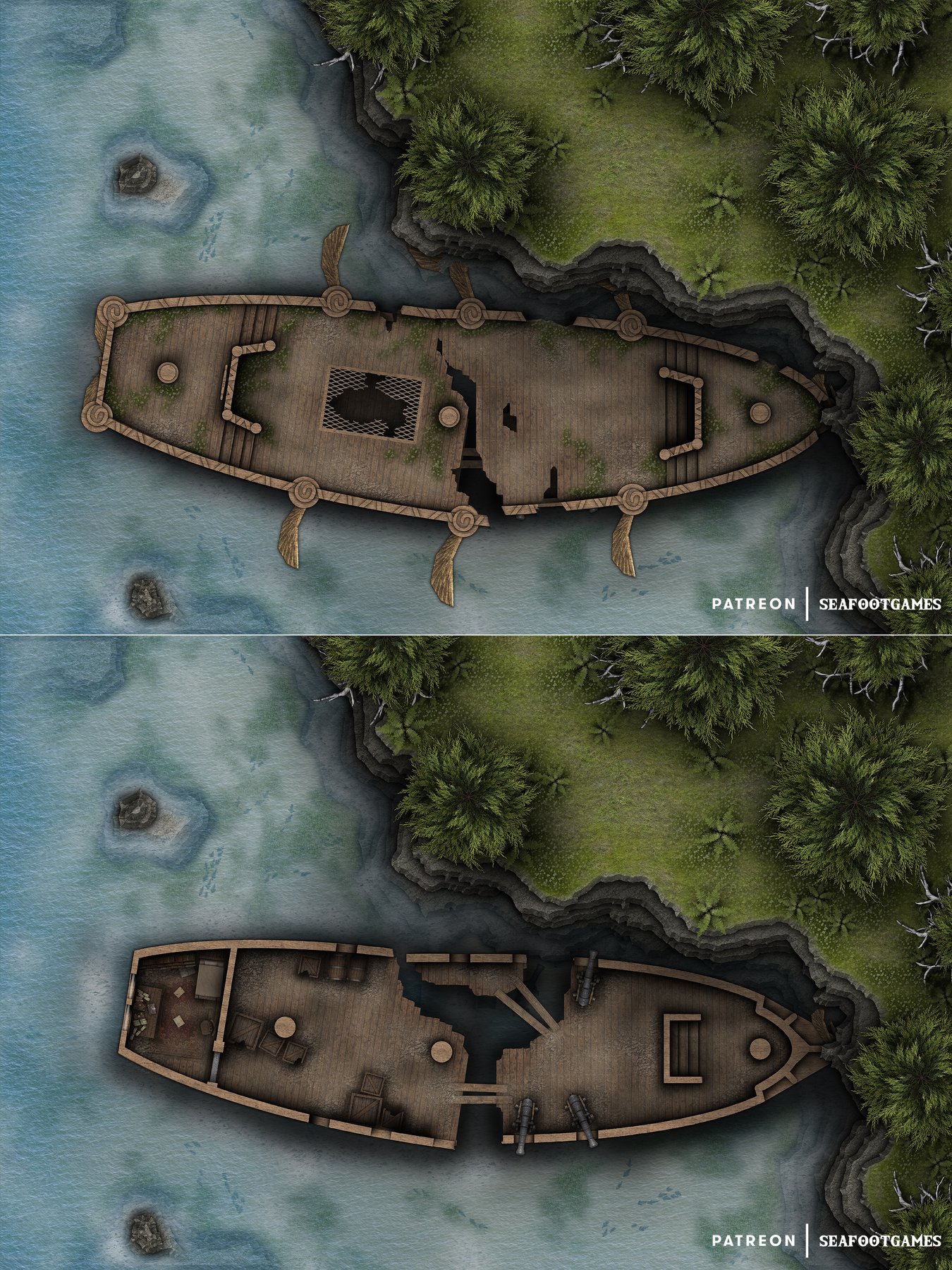 Free Multi-Level Battlemap – Remains of the Lightbringer • Seafoot Games