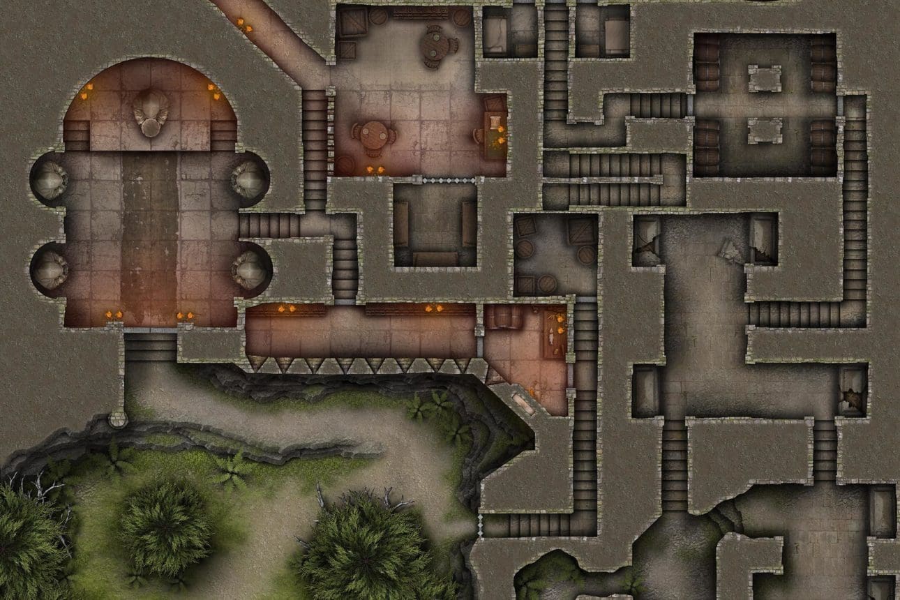 Temple of the Forgotten Ones Free DnD Battlemap & Adventure