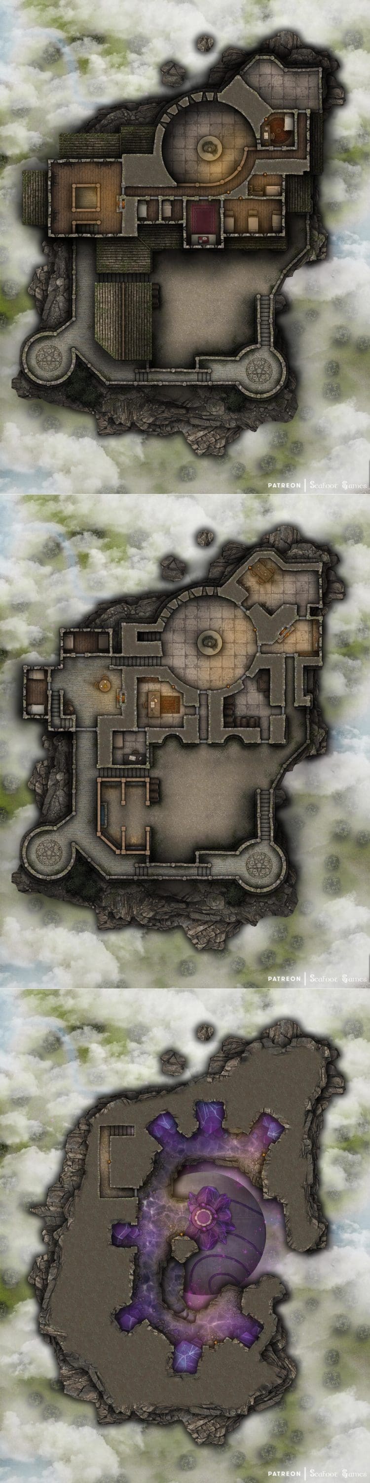 Calagan's Floating Fortress Free Multi-Level DnD Battlemap & Adventure