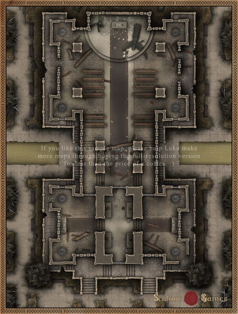 Great City Temple Ruins 40x30 DnD Battlemap with Adventure (FoundryVTT ...