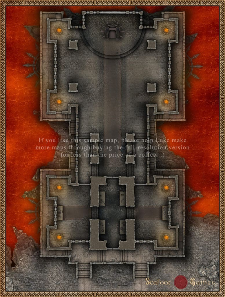 Fallen Demonlord’s Castle 40x30 DnD Battlemap with Adventure ...