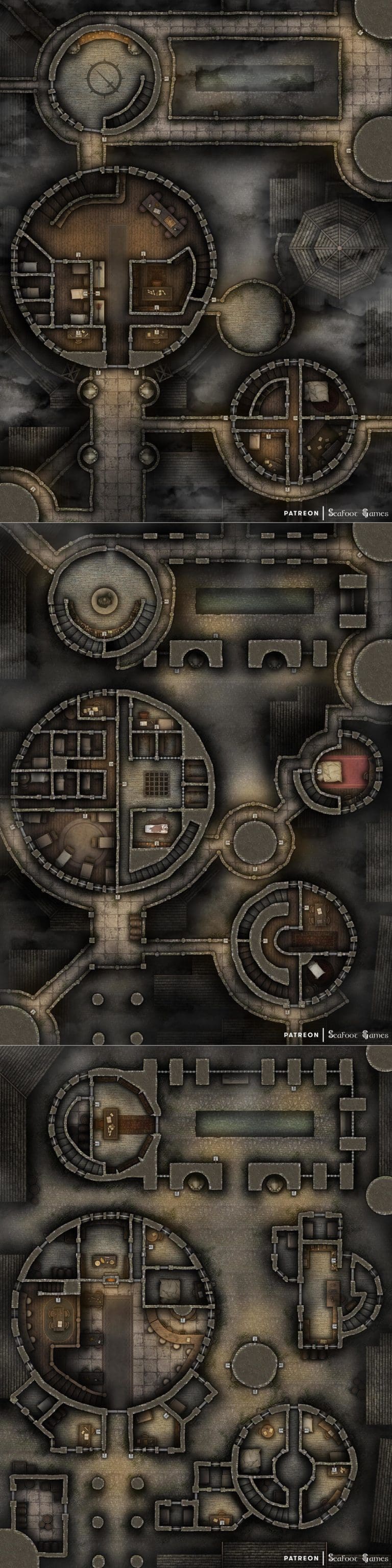 Fellspire Vampire Hunter's Guild Free Triple-Level 40×30 DnD Battlemap ...