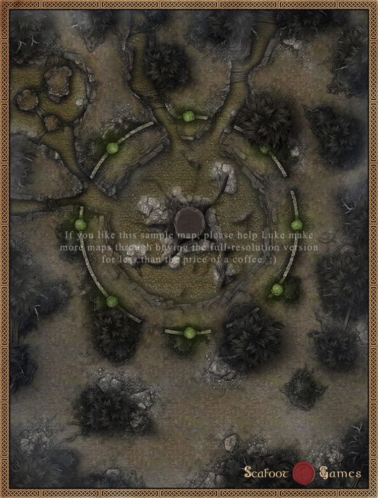 Hag’s Rot Grove 40x30 DnD Battlemap with Adventure (FoundryVTT-Ready!)