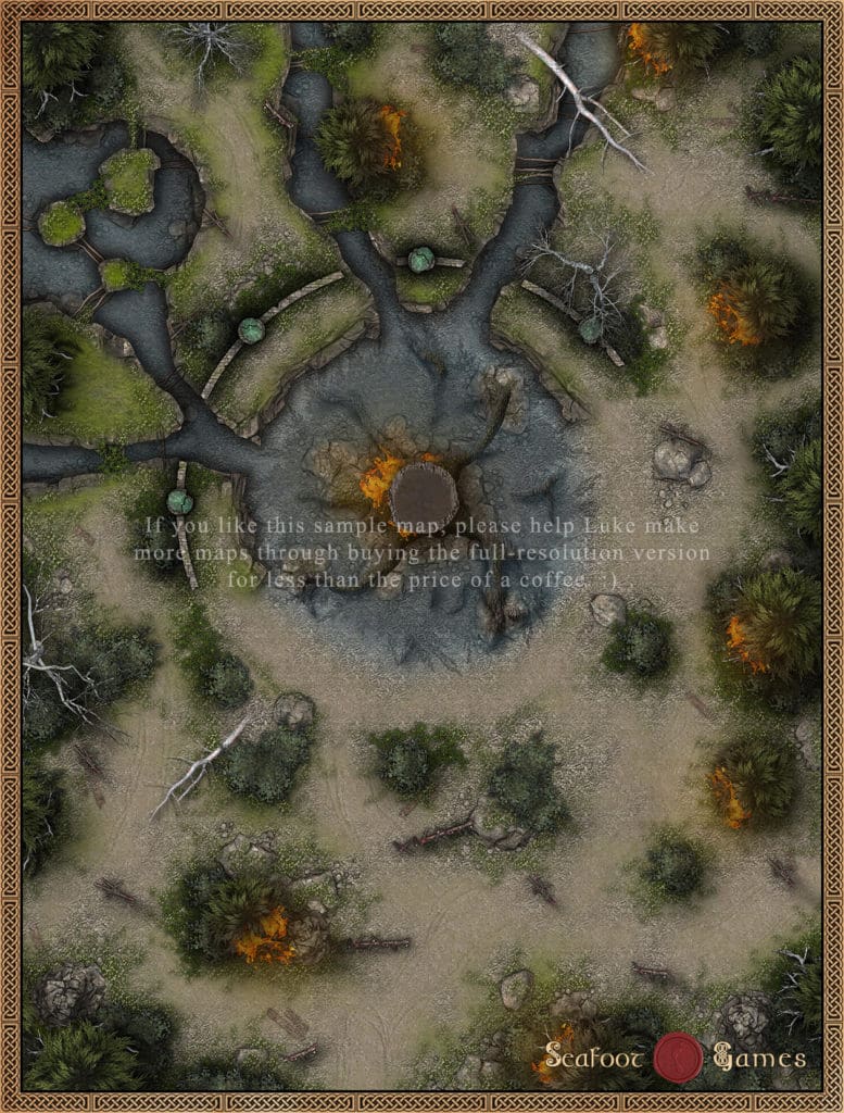 Wartorn Druid’s Grove 40x30 DnD Battlemap with Adventure (FoundryVTT ...