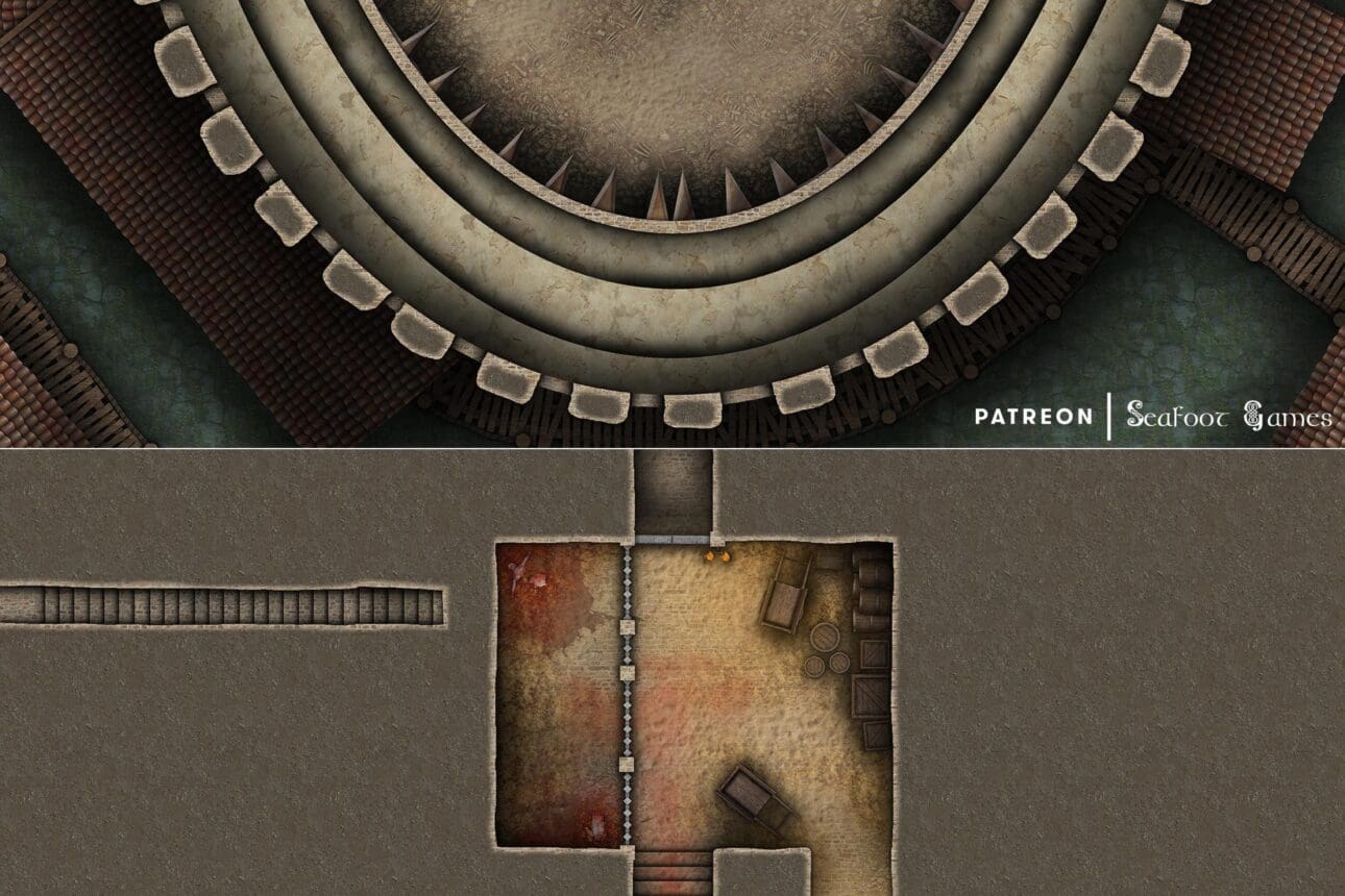 Beastmaster's Arena 40×30 Multi-Level DnD Battlemap & Adventure