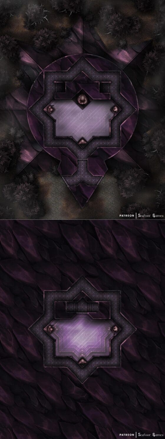 Temple of Mirrored Shadow Free Multi-Level 40×30 DnD Battlemap & Adventure