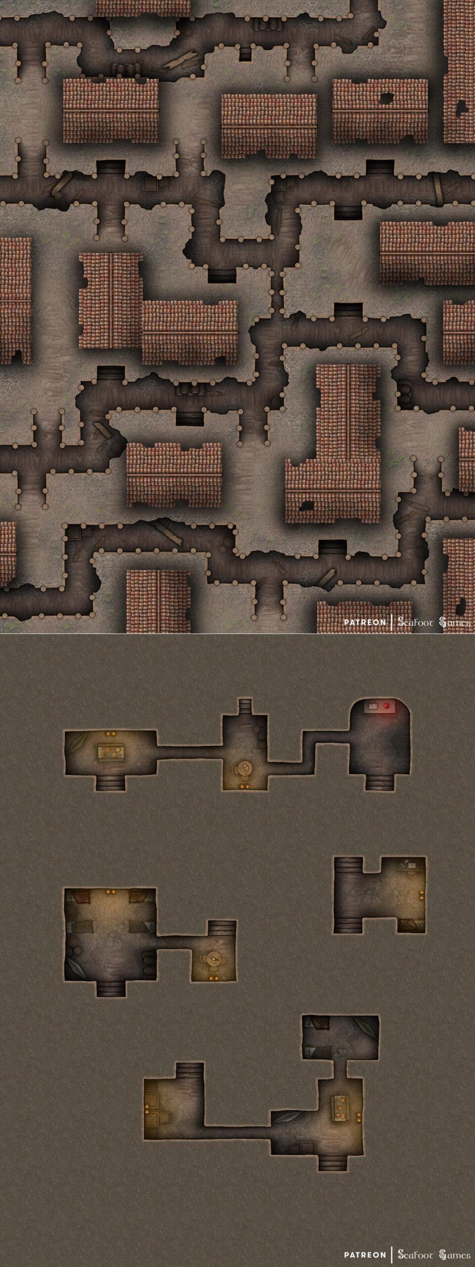 Abandoned Wartorn Town Thieves Dens Free 40x30 Multi-Level DnD ...