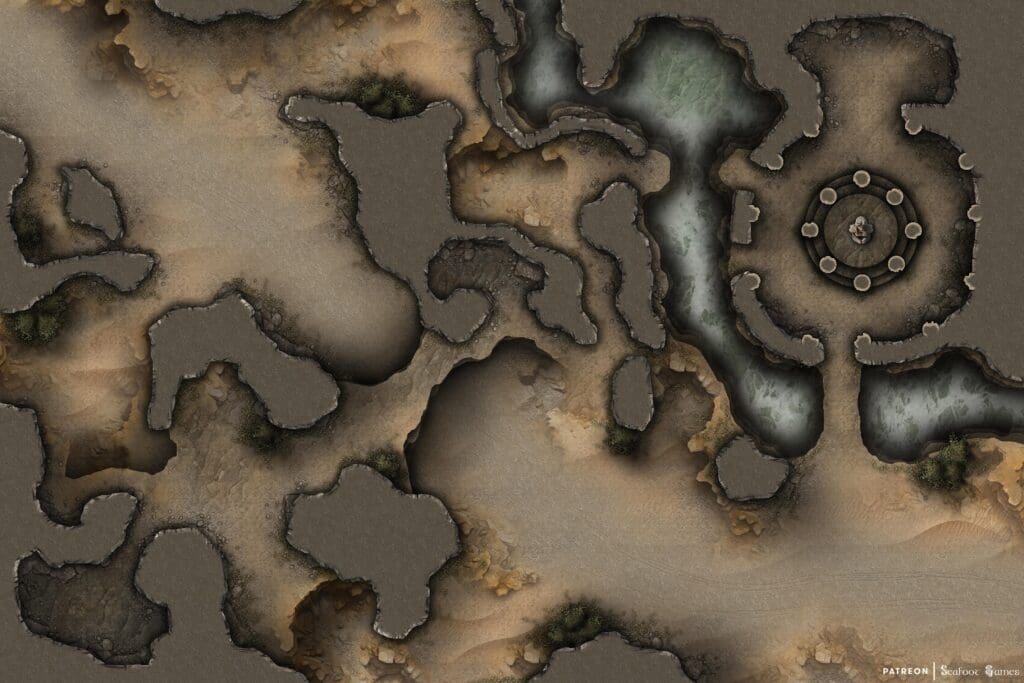 Desert Highway Free 60x40 DnD Battlemap • Seafoot Games