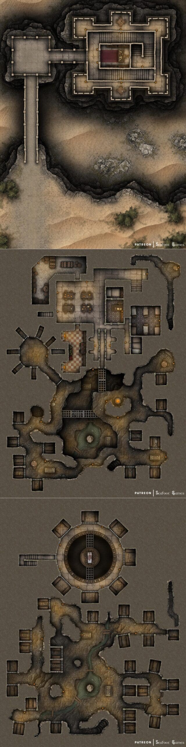 Underground Desert Prison Free 40x30 Multi-Level DnD Battlemap ...