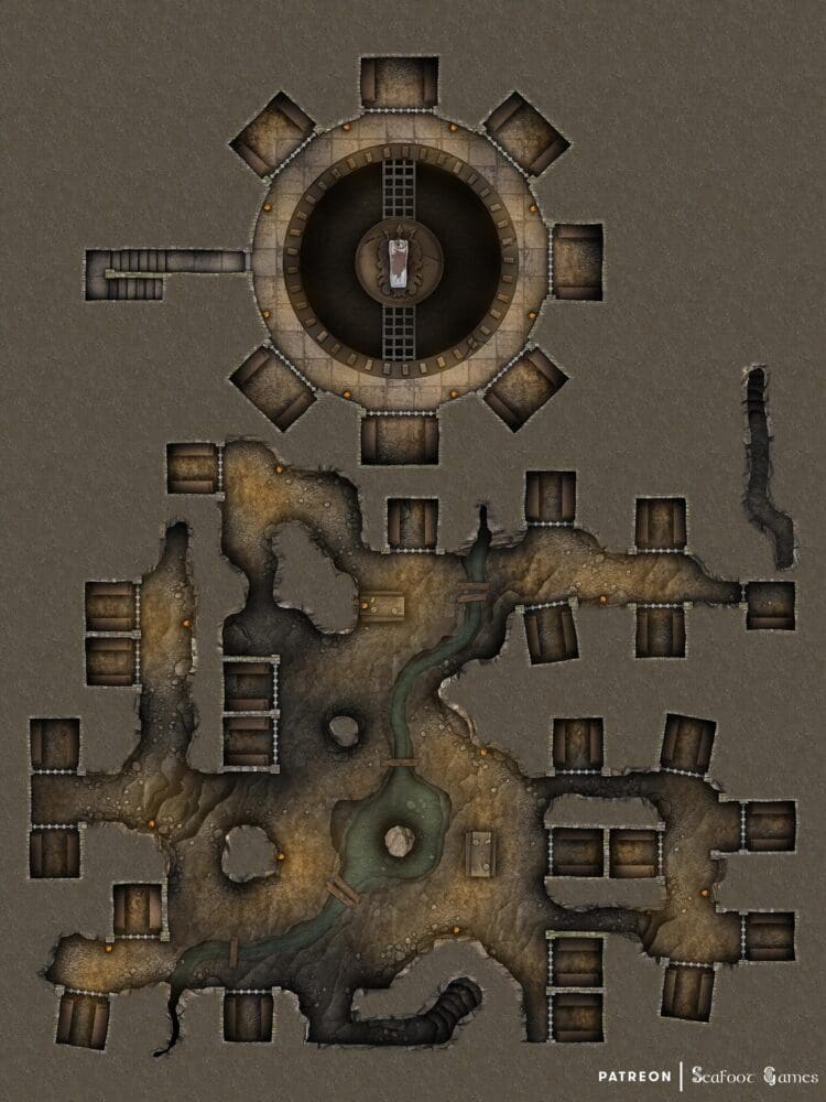 Underground Desert Prison Free 40x30 Multi-Level DnD Battlemap ...