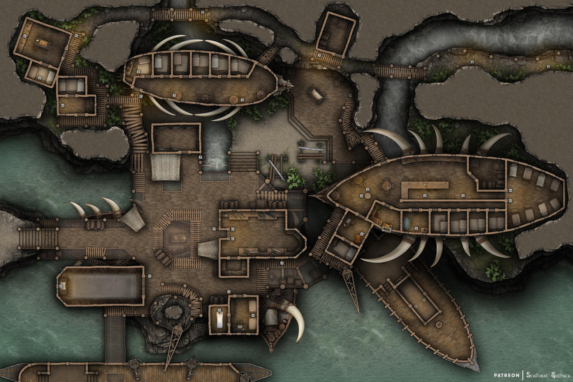 Isle of Fangs 5e Campaign Sourcebook with 17 DnD Battlemaps